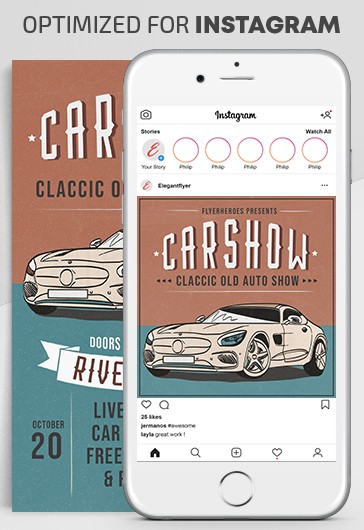 Car Show - Free Instagram Stories Template in PSD + Post Templates ...