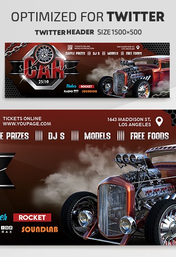 Red Simple Car Show Premium Social Media Template PSD | by Elegantflyer