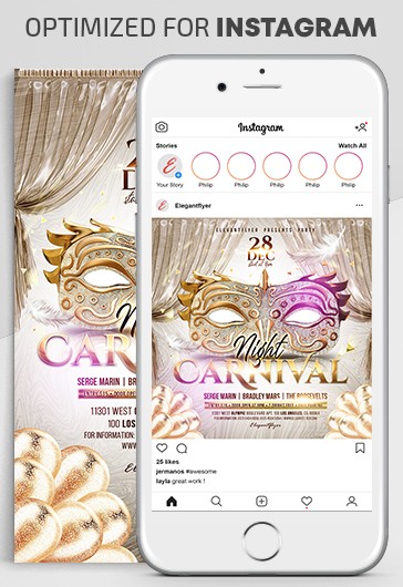 Gold Luxury Carnival Instagram Premium Social Media Template PSD | by ...