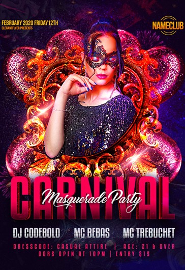 Free Masquerade Party Flyers | elegantflyer.com
