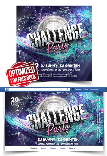 Multicolor Abstract Challenge Party Facebook Premium Social Media ...