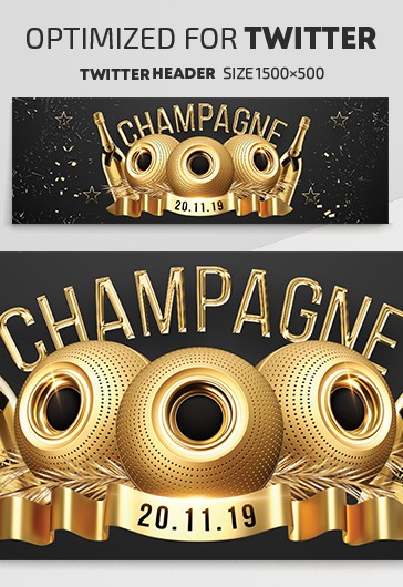 Plantilla de redes sociales PSD Gold Lujo Noche de Fiesta de Champagne ...