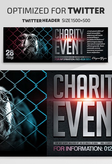 Black Artistic Charity Event Twitter Premium Social Media Template PSD