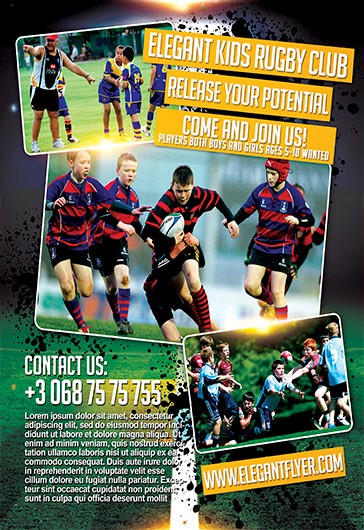 Kinder-Rugby-Club - Flyer PSD Vorlage - 10018867 | by ElegantFlyer
