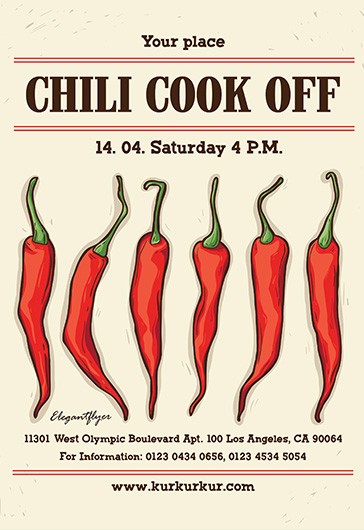 Yellow Simple Chili Premium Flyer Template PSD | by Elegantflyer
