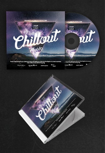 Blue Creative Chillout music Premium CD Album Cover Template PSD | by ...