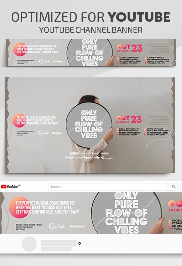 White Creative Chillout Youtube Premium Social Media Template PSD | by ...