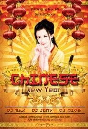 Yellow Artistic Chinese New Year Premium Flyer Template PSD | by ...