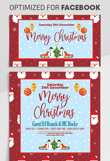 Christmas - Free Facebook Cover Template in EPS + Post + Event cover ...