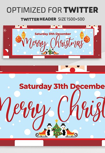 Christmas - Free Twitter Header EPS Template - 10028236 | by ElegantFlyer