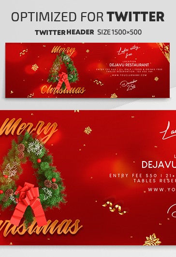 Christmas - Free Twitter Header PSD Template - 10028929 | by ElegantFlyer