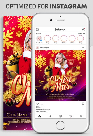 Red Luxury Christmas Instagram Premium Social Media Template PSD | by ...