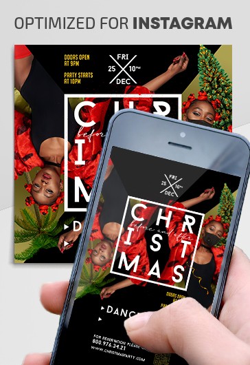 Black Elegant Christmas Instagram Premium Social Media Template PSD ...