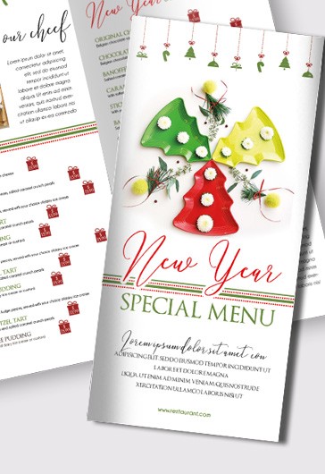 White Creative Christmas Menu Premium Restaurant menu Template PSD | by ...