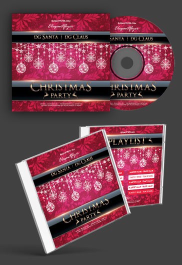 Pink Creative Сhristmas Party Premium CD Album Cover Template PSD | by Elegantflyer