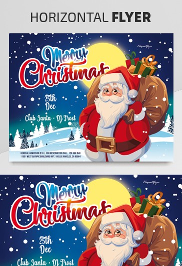 Blue Illustrated Christmas Party Premium Flyer Template PSD | by ...