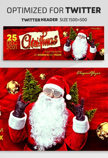Red Exclusive Christmas Twitter Premium Social Media Template PSD | by ...