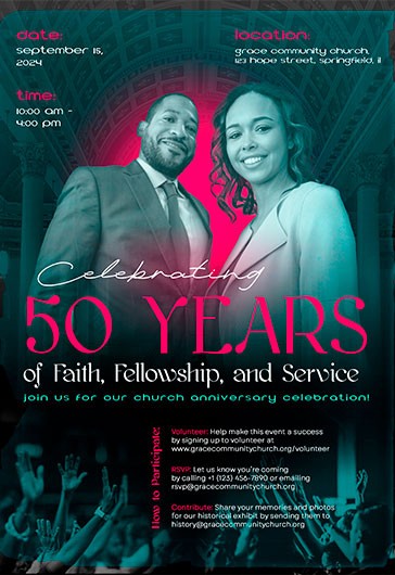 Free Church Anniversary Flyers | elegantflyer.com