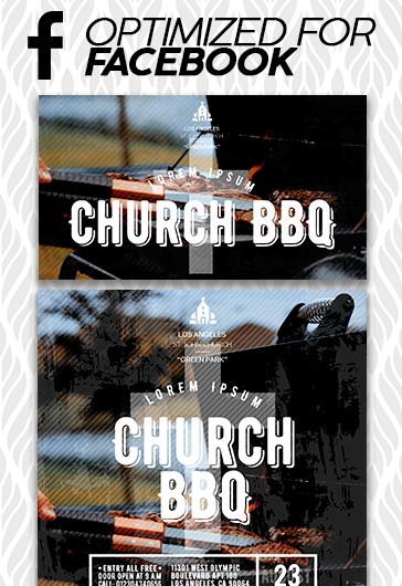 Black Simple Church BBQ Premium Social Media Template PSD | by Elegantflyer