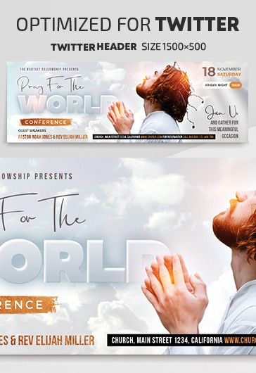 Church Conference - Free Twitter Header PSD Template - 10031230 | by ...