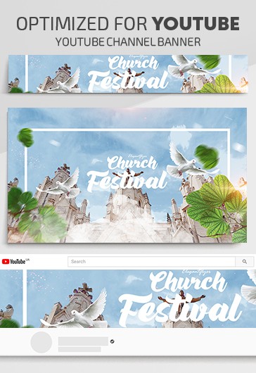 White Creative Church Festival Youtube Premium Social Media Template PSD
