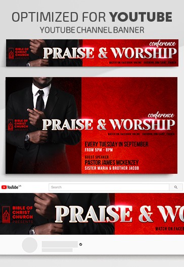 Church - Free Youtube Channel banner PSD Template - 10027995 | by ...