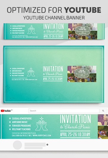 Blue Simple Church Picnic Invitation Youtube Premium Social Media ...