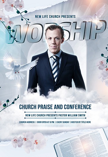 Flyers da Igreja Gratuitos para Eventos & Modelos de Serviços (2025 ...