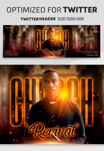 Church Revival - Free Twitter Header PSD Template - 10031087 | by ...