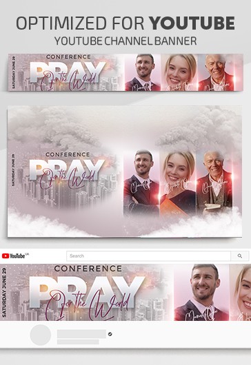 White Creative Church Youtube Premium Social Media Template PSD | by ...