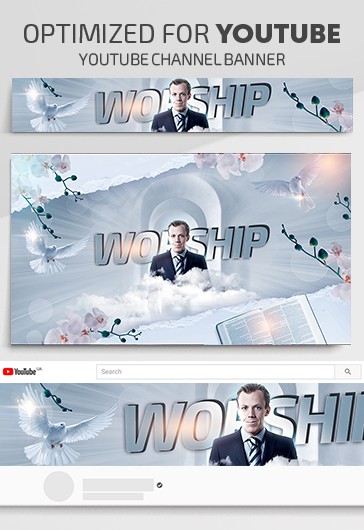 Gray Elegant Church Youtube Premium Social Media Template PSD | by ...