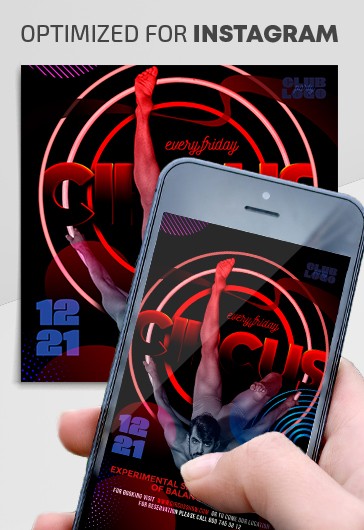 Black Creative Circus Instagram Premium Social Media Template PSD | by ...