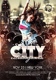 Black Artistic City Extravaganza Premium Flyer Template PSD | by ...