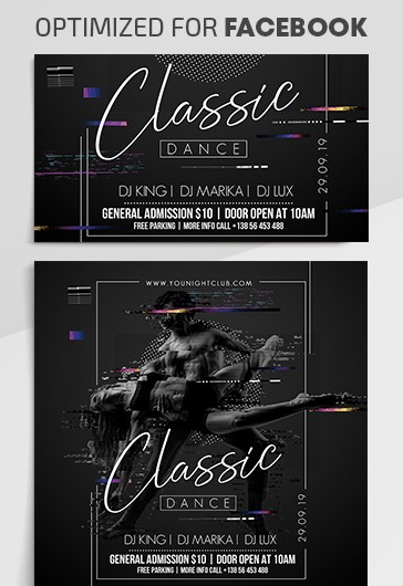 Black Creative Classic Dance Premium Social Media Template PSD | by ...