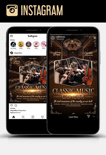 Gold Luxury Classic Music Concert Free Social Media Template PSD | by ...