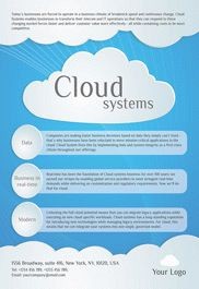 Blue Professional Cloud Systems Premium Flyer Template PSD | by ...