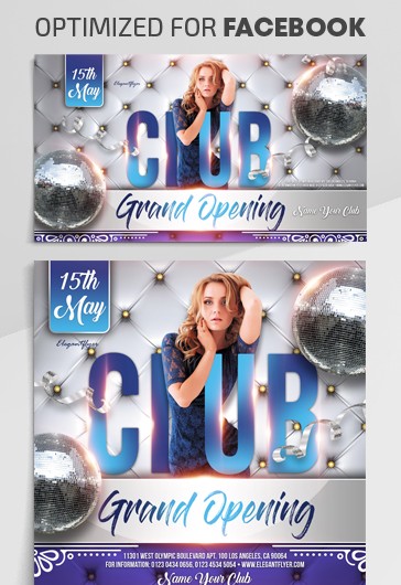 White Creative Club Grand Opening Premium Social Media Template PSD ...