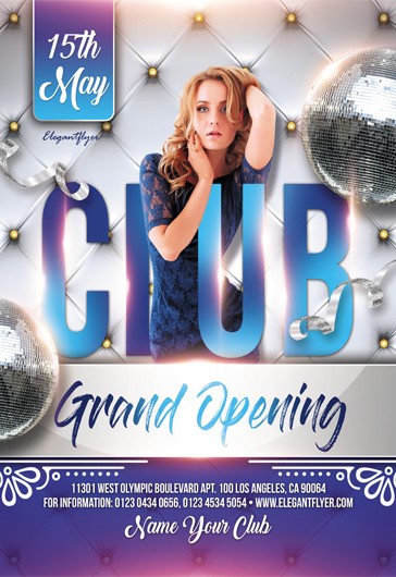 White Glamorous Club Grand Opening Premium Flyer Template PSD | by ...