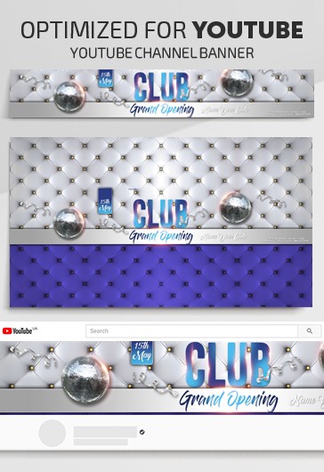 Purple Luxury Club Grand Opening Youtube Premium Social Media Template PSD