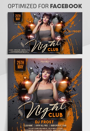 Gray Creative Club Night Premium Social Media Template PSD | by ...