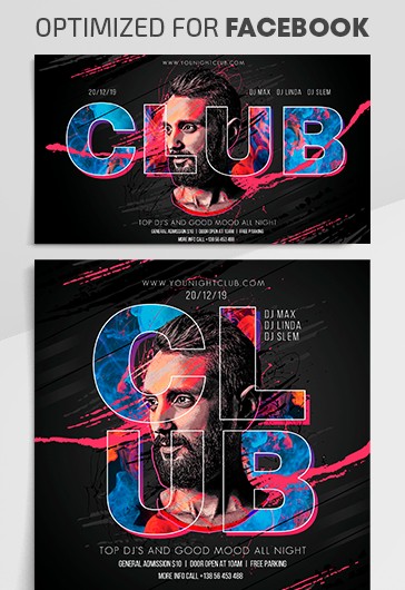 Multicolor Creative Club Night Facebook Premium Social Media Template PSD