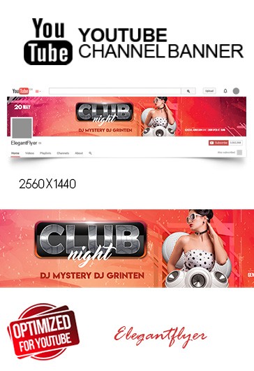 Pink Creative Club Night Youtube Free Social Media Template PSD | by ...