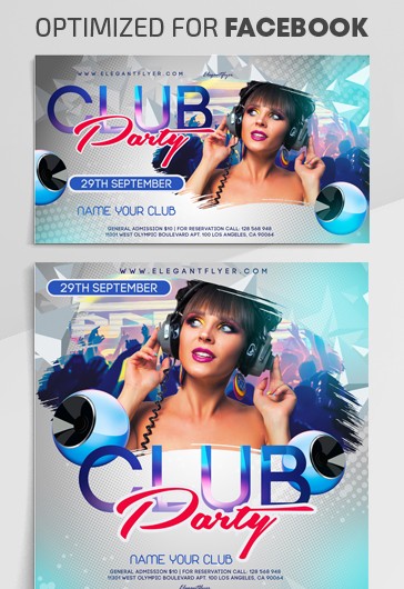 White Creative Club Party Premium Social Media Template PSD | by ...