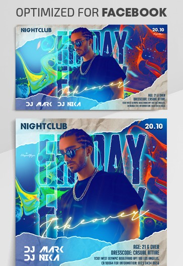 Blue Abstract Club Party Facebook Premium Social Media Template PSD ...