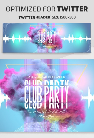 Club Party - Free Twitter Header PSD Template - 10028705 | by ElegantFlyer