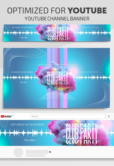 Club Party - Free Youtube Channel banner PSD Template - 10028706 | by ...