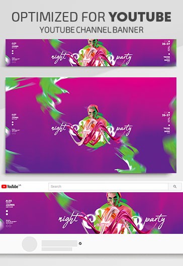 Club Party - Free Youtube Channel banner PSD Template - 10032287 | by ...