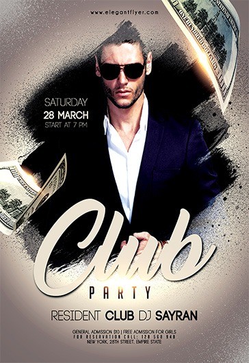 White Luxury Club Party V03 Premium Flyer Template PSD | by Elegantflyer