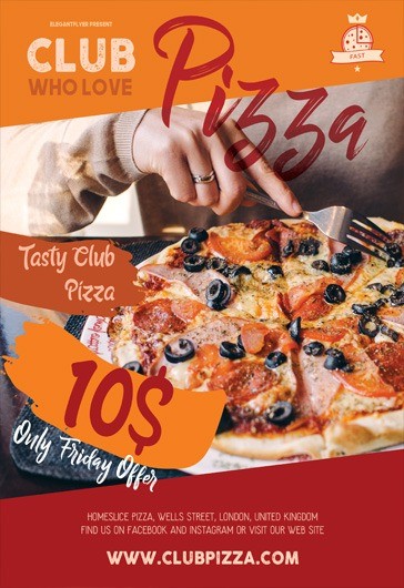 Flyers de Pizza Gratuits | elegantflyer.com
