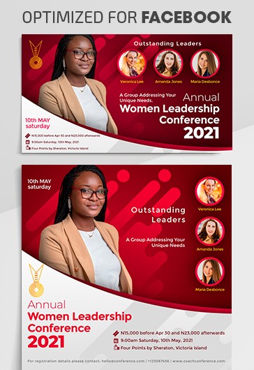 Red Simple Coach Conference Premium Social Media Template PSD | by ...